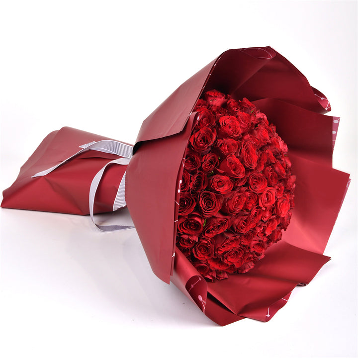 100 Red Roses Arrangement – NoonGifts.Com