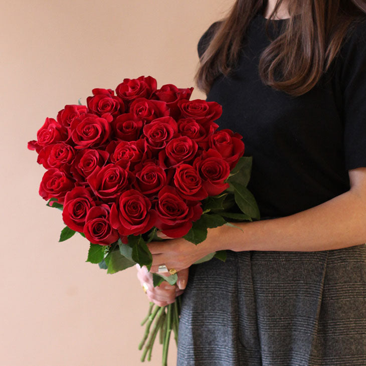Ravishing 24 Red Roses Bouquet – NoonGifts.Com